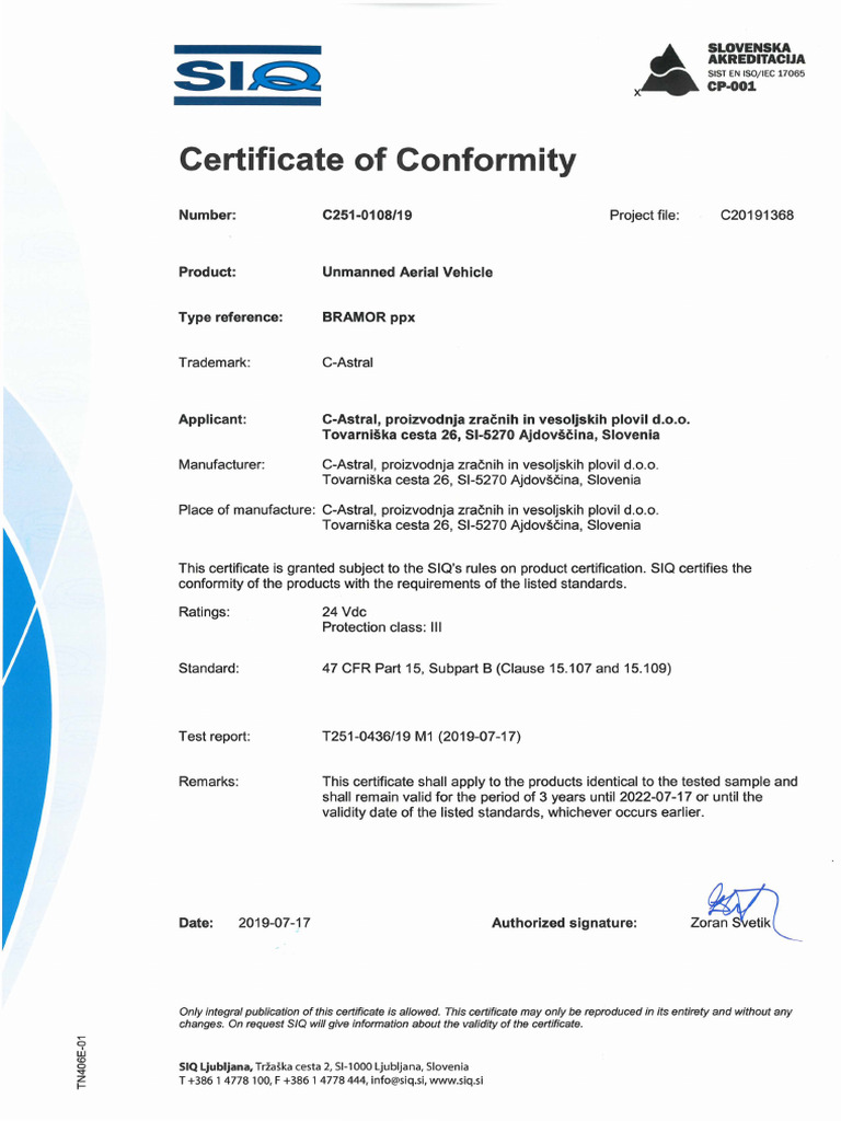 Certificate Of Conformity Download