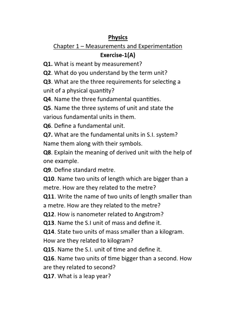 Physics Chapter 1 | PDF