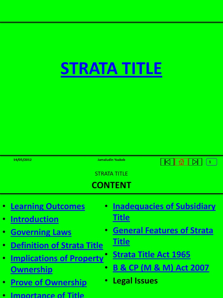 Strata Title | PDF | Ownership | Law And Economics