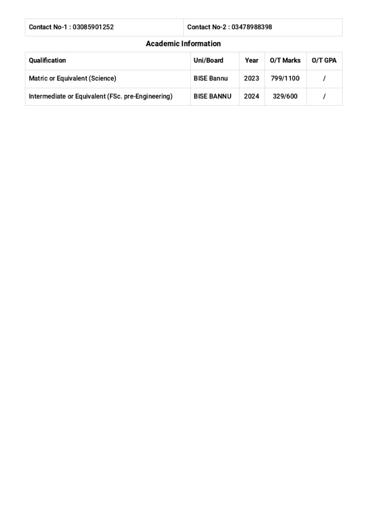 USTB Admission Portal | PDF