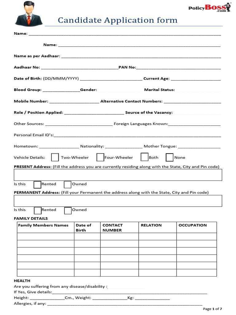 Candidate Application Form Details | PDF | Business