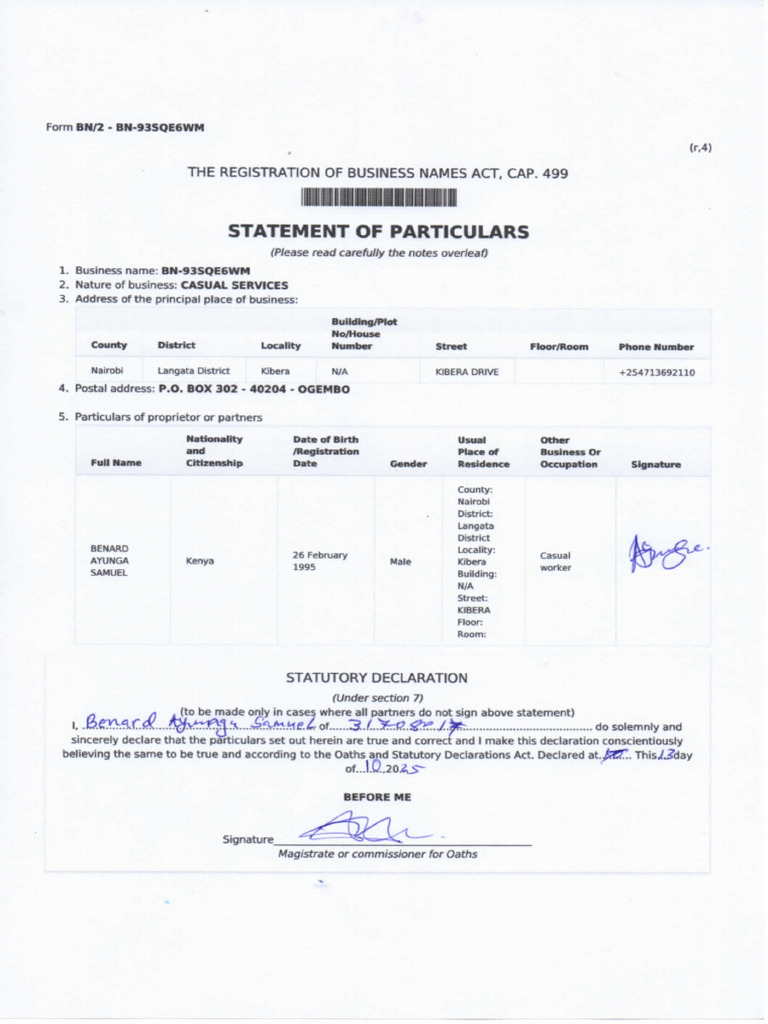 BN2 Form002 | PDF