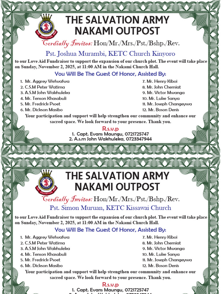Churches Invite For Salvation Army | PDF | Chess Theory | Chess