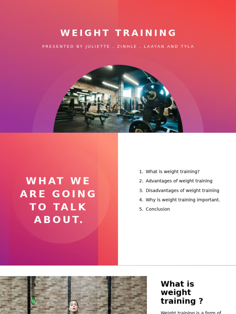 Presentation Group 5 Weight Training 2 | PDF | Strength Training ...
