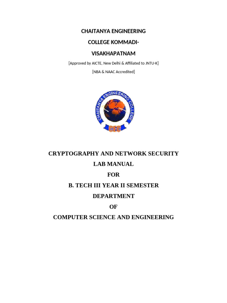 III Cse C&ns Lab Manual | PDF | Encryption | Cryptography