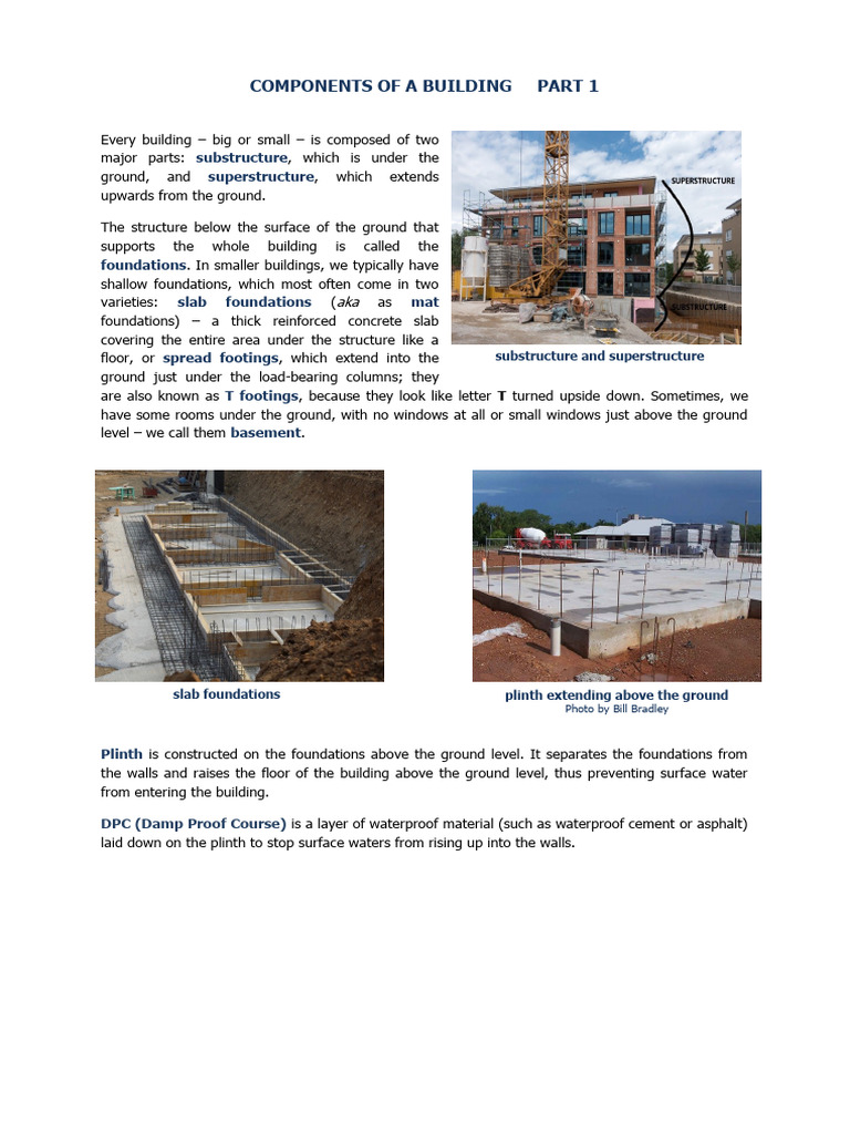 Building Components: Substructure & Superstructure | PDF | Framing ...
