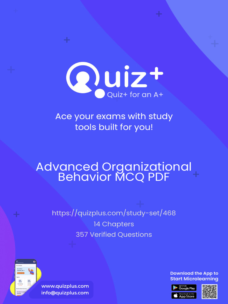 Advanced Organizational Behavior MCQ PDF | PDF | Emotional Intelligence | Leadership