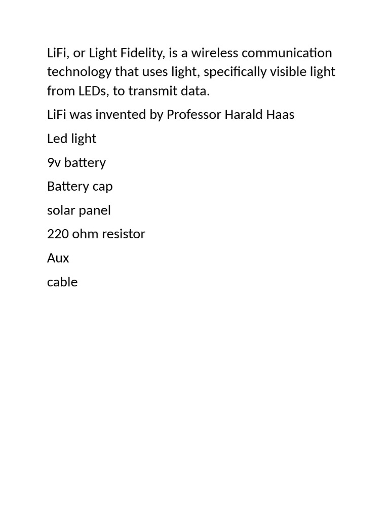 Understanding LiFi Technology Basics | PDF