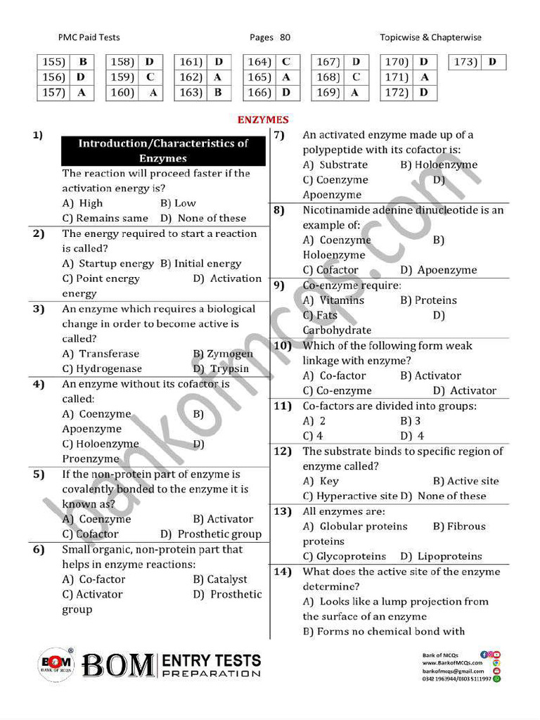 PMC Topicwise Tests BOM Series-85-154 | PDF