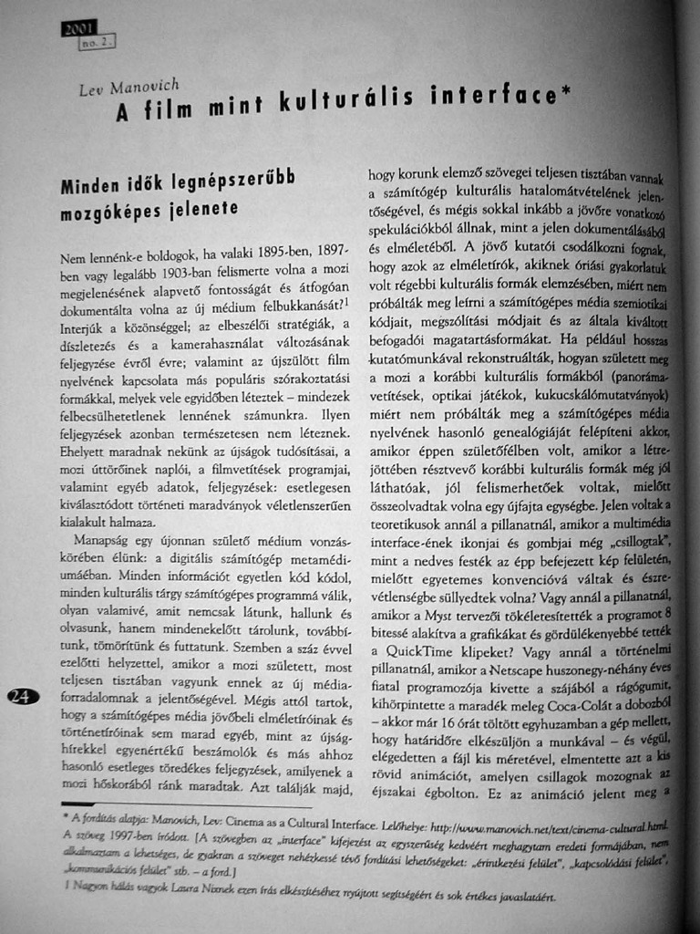 Manovich Afilmmintkulturalisinterface | PDF