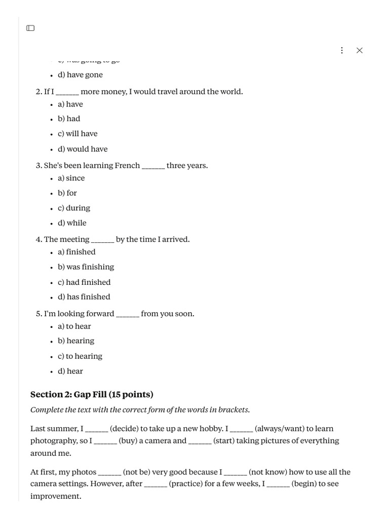 B1 Level English Assessment | PDF | Reading Comprehension | Learning