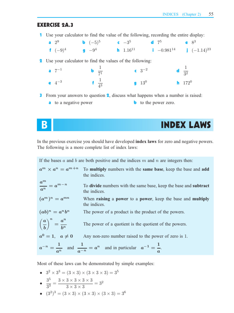 Laws of Indices | PDF | Index Of A Subgroup | Discrete Mathematics