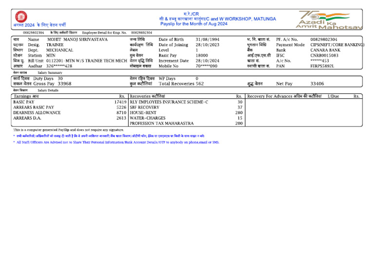 Pay Slip Pdf202408 | PDF