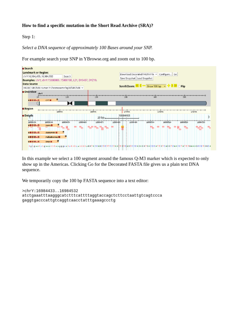 How To Find A Specific Mutation in The Short Read Archive | PDF