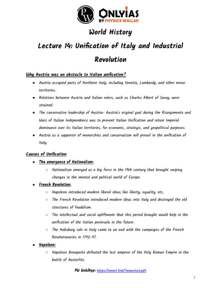 World History 14 - Daily Class Notes | PDF | Italy | Napoleon