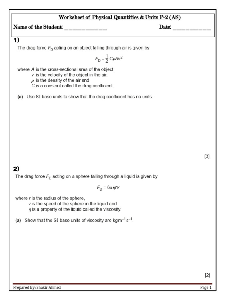 Physical Quantities & Units (P-2) | PDF