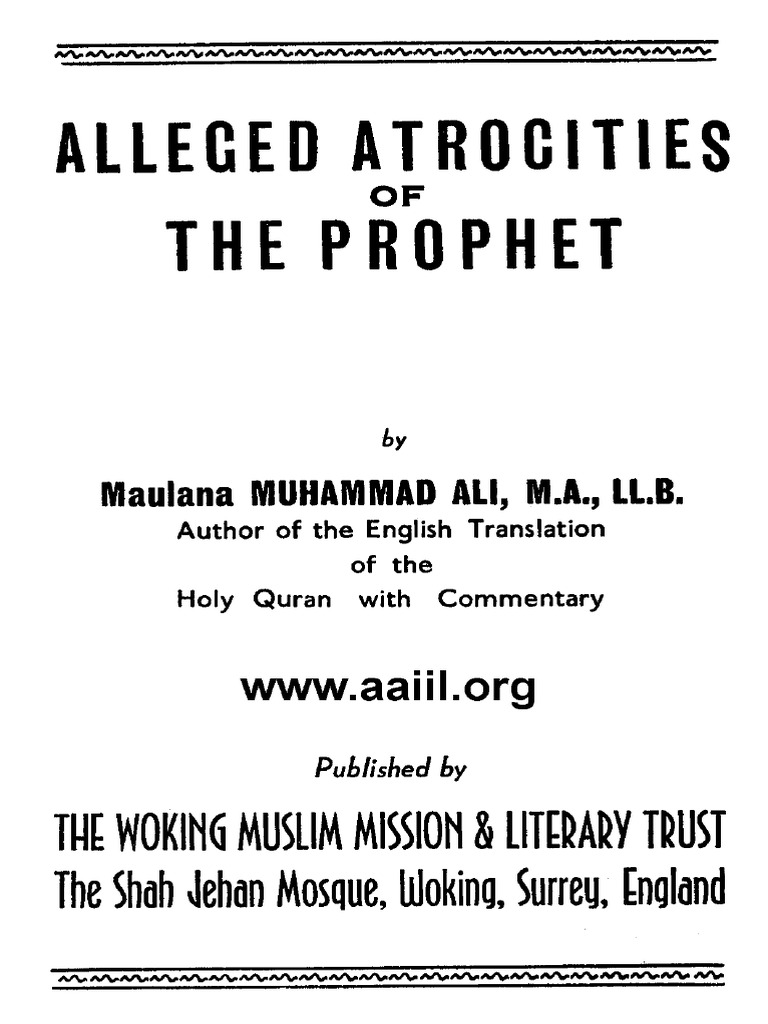Alleged Atrocities of The Prophet (Muhammad) | PDF