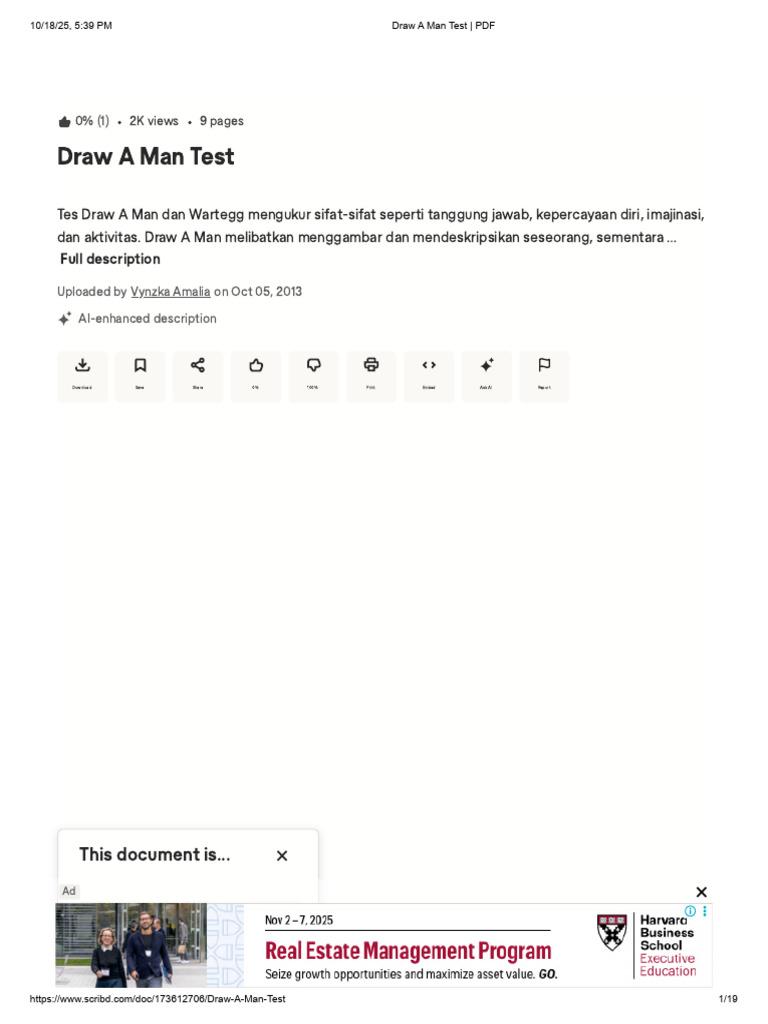 Draw A Man Test - PDF 342sbhy098 | PDF | Scribd