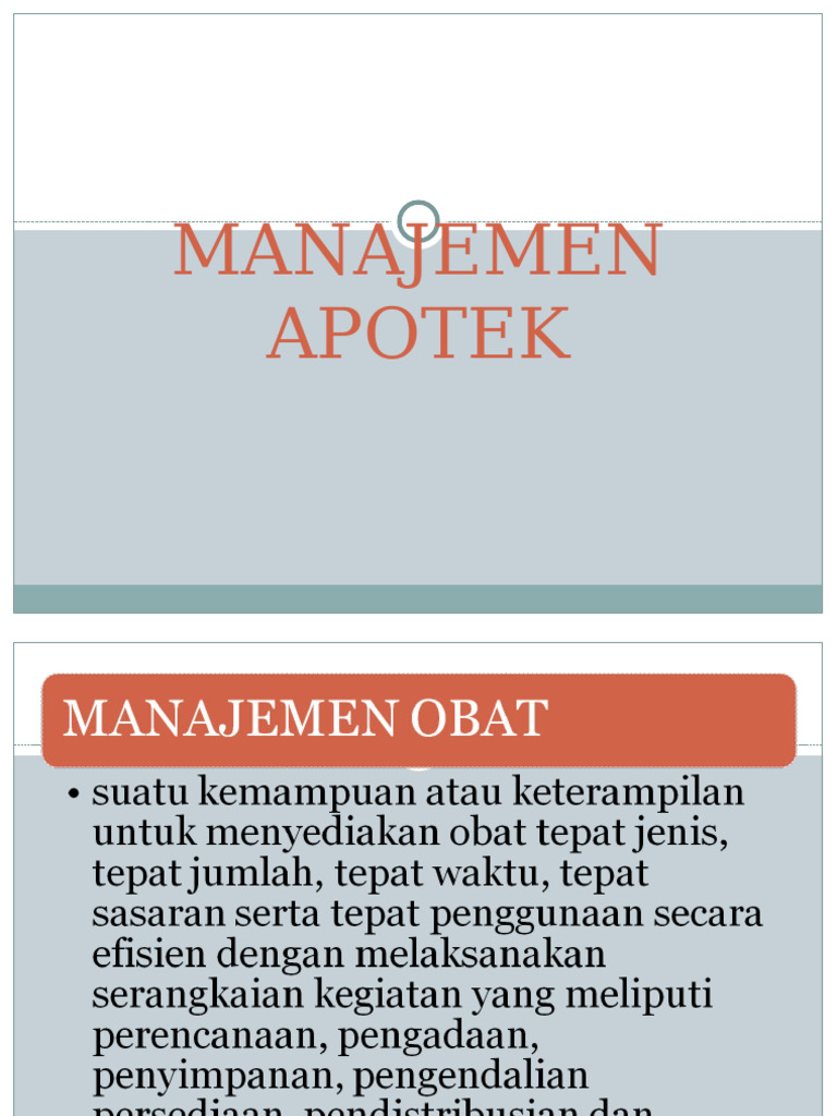 Manajemen Apotek | PDF