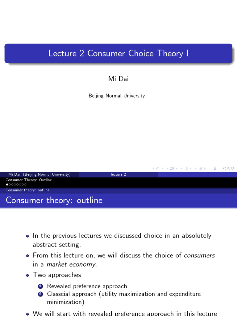 Consumer Choice Theory: Revealed Preference | PDF | Consumers ...