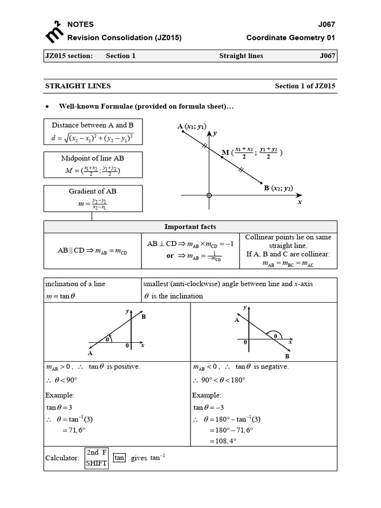 Coordinate Geometry: Straight Lines Guide | PDF | Line (Geometry ...