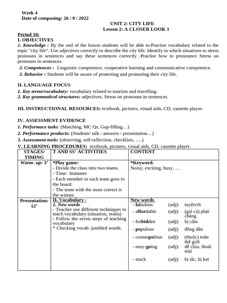 City Life Vocabulary and Pronunciation Guide | PDF | Vocabulary | Human ...