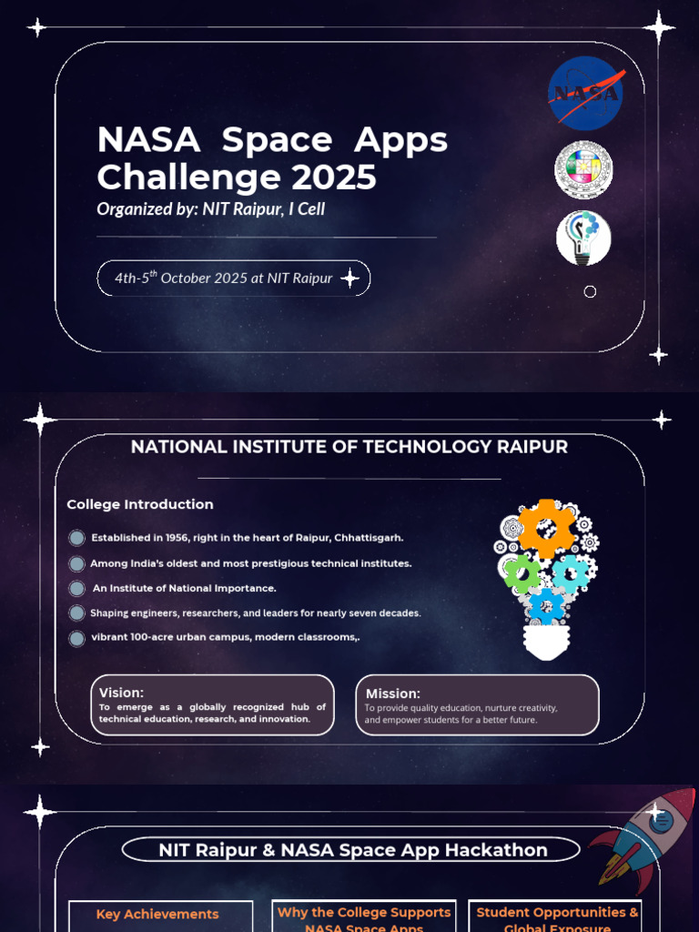 NASA Space Apps Challenge 2025 at NIT Raipur | PDF | Mentorship ...