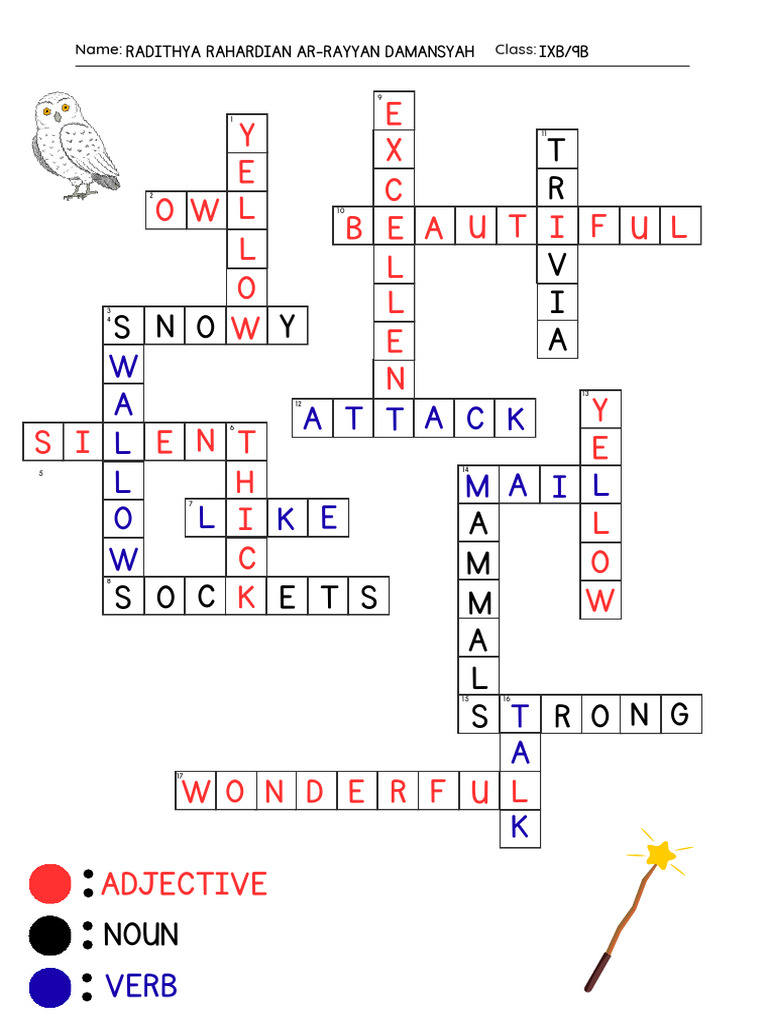 Numbers 1-20 Crossword Puzzle Worksheet in Black and Yellow Minimalist ...