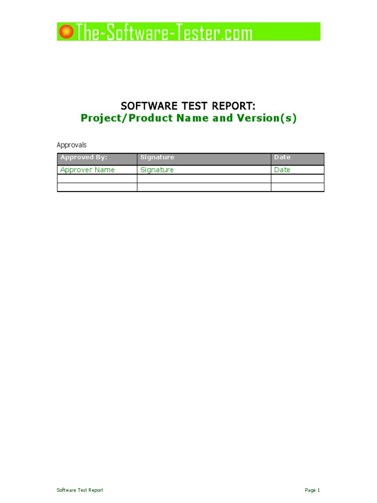 Software Test Report Template | PDF | Software Bug | Software Testing