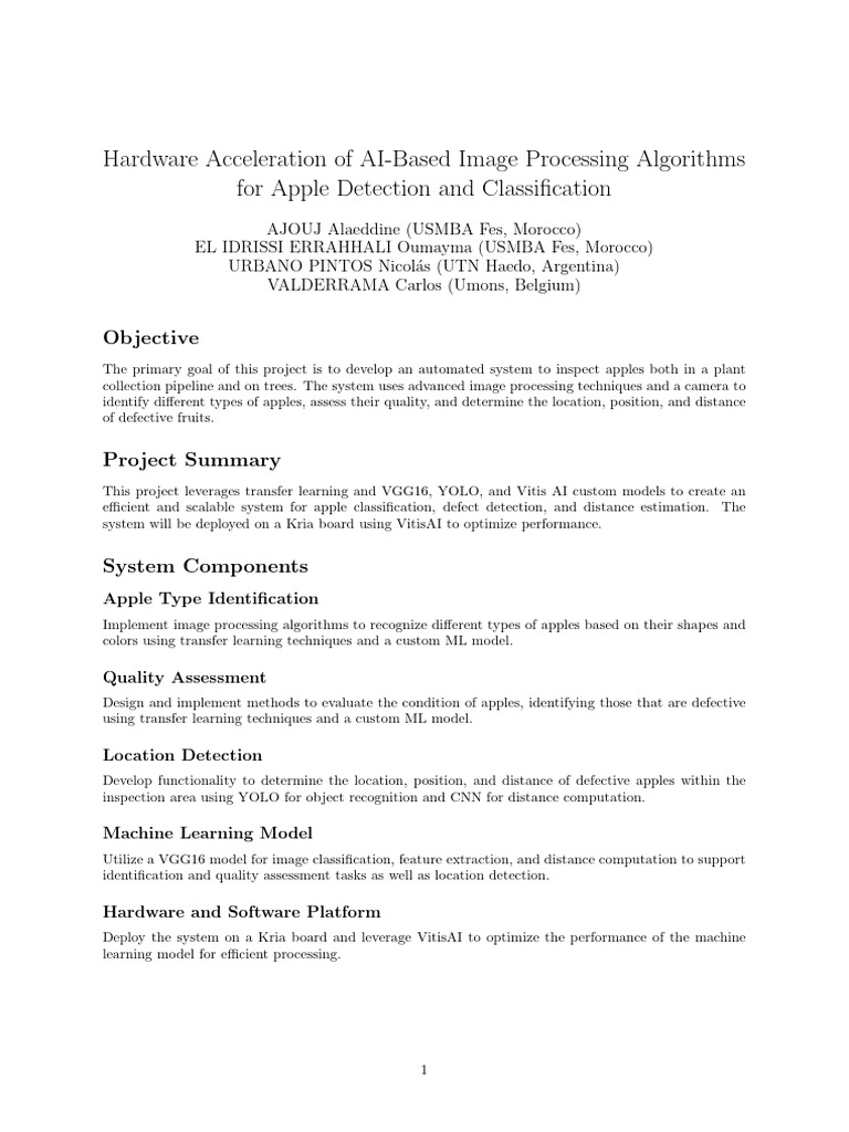 Hardware Acceleration of AI Based Image Processing Algorithms For Apple ...