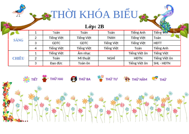 Mau Thoi Khoa Bieu Dep Nhat | PDF