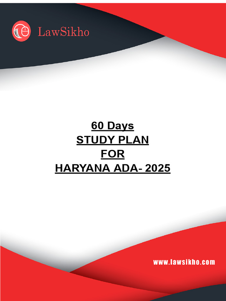 Haryana ADA 2025 Study Plan | PDF | Bail | Crimes