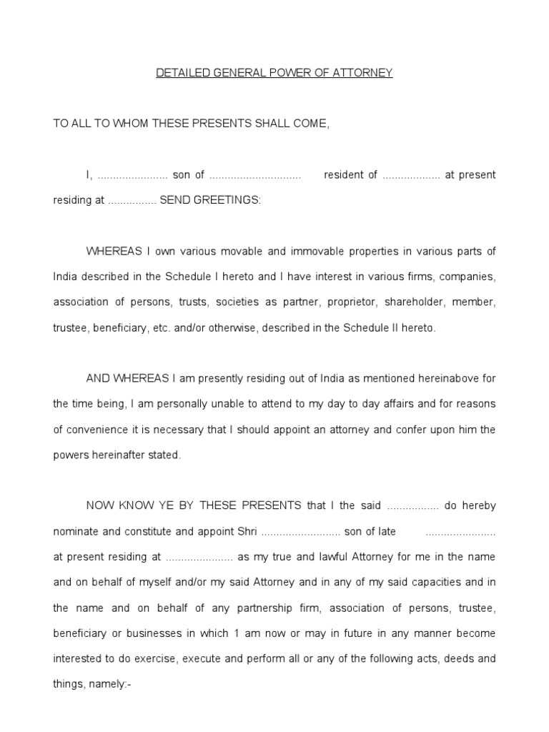 General Power of Attorney Overview | PDF | Securities (Finance) | Banks