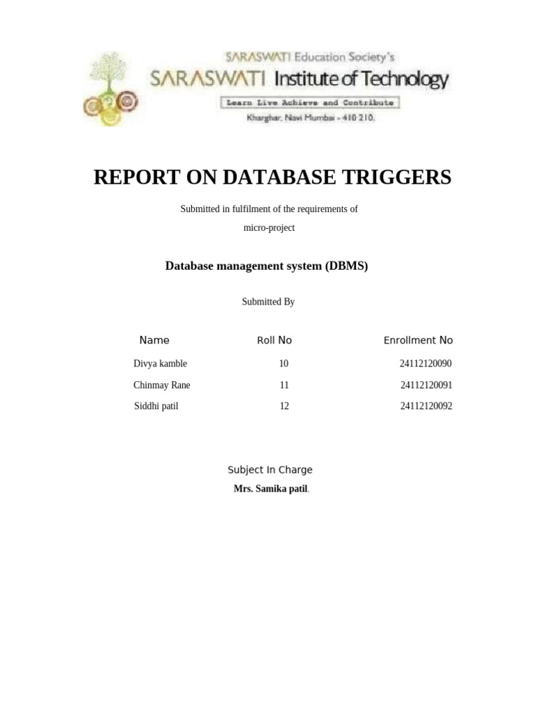If Dbms Microproject Format | PDF | Databases | Software Testing