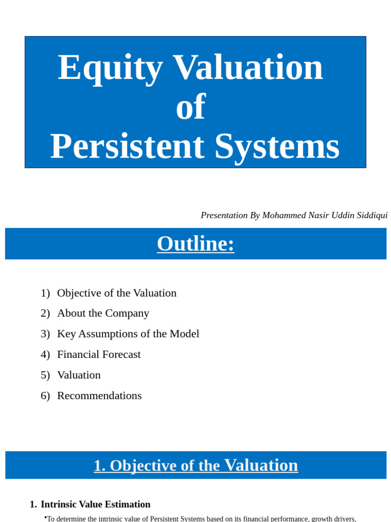 Equity Valuation Model Persistent Systems | PDF | Valuation (Finance ...