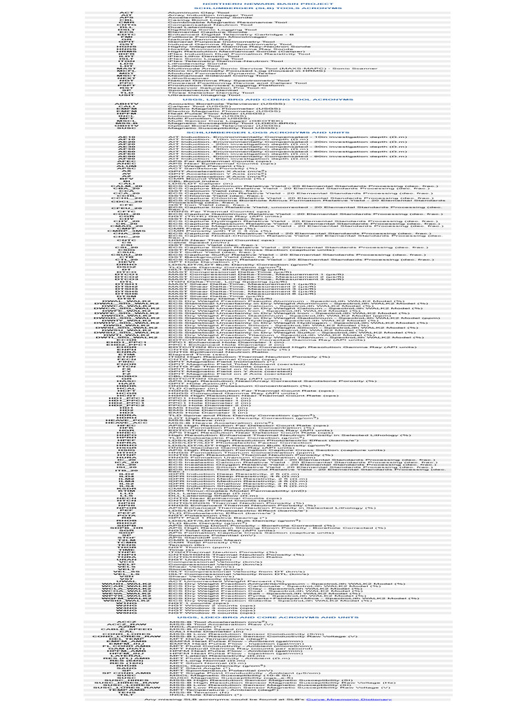 Northern Newark Basin Project Acronyms | PDF | Physical Sciences