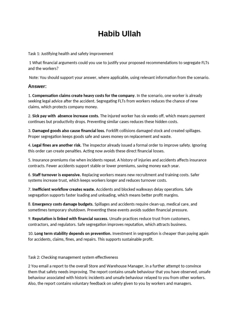 Justifying FLT Safety Improvements | PDF | Occupational Safety And ...