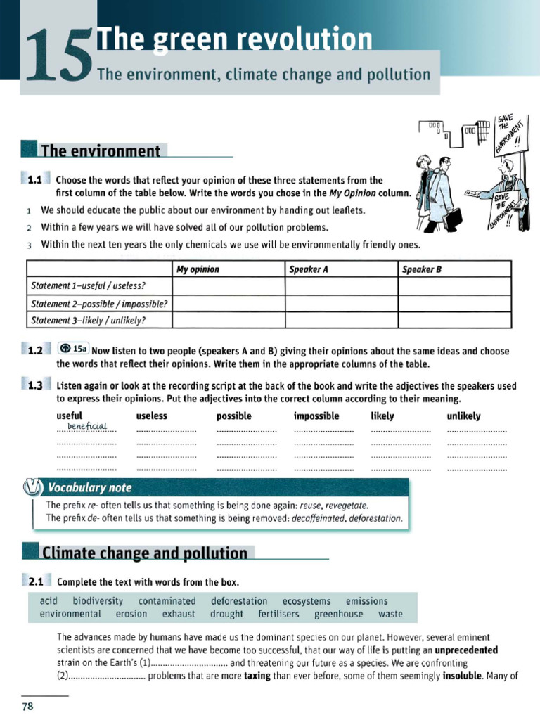 Unit 15 - The Green Revolution - Writing Task 1 - Test T V NG | PDF
