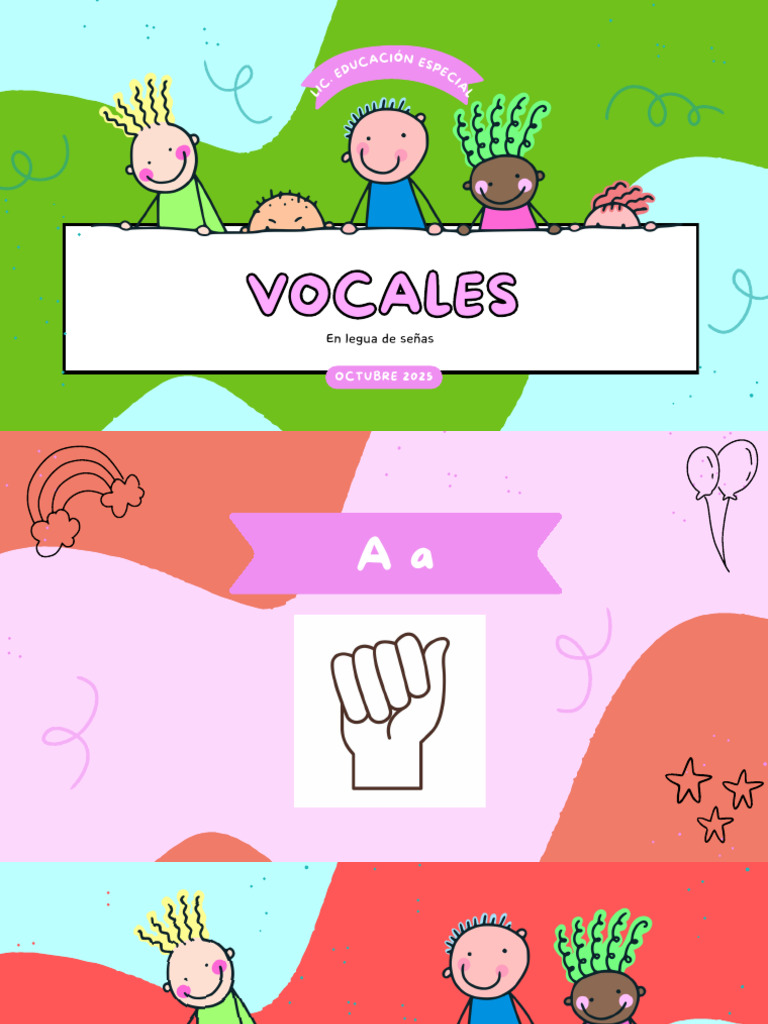 Vocales en Lenguaje de Señas | PDF