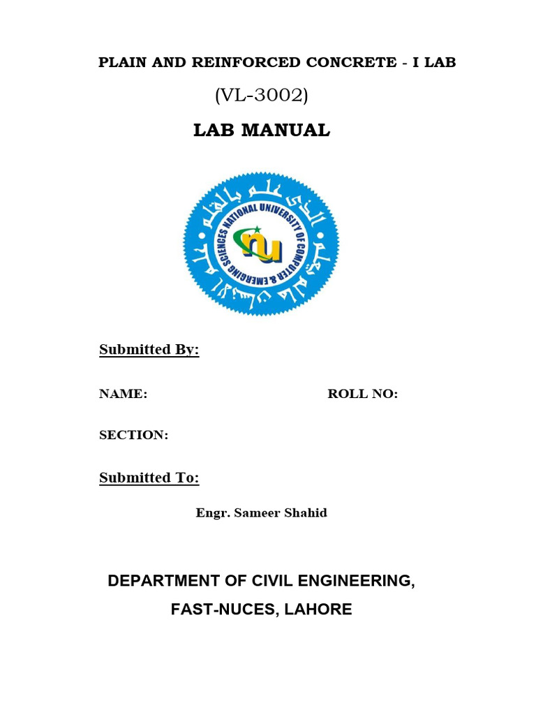 Concrete Lab Manual: Experiments & Tests | PDF | Concrete | Strength Of ...