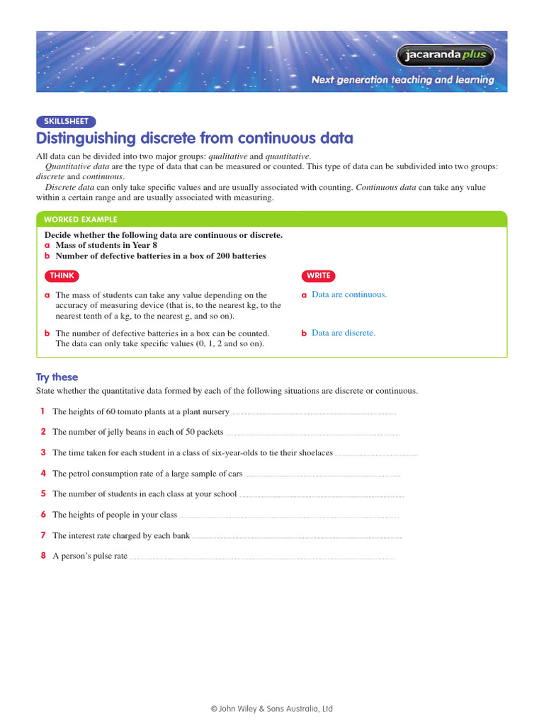 Discrete vs. Continuous Data Explained | PDF