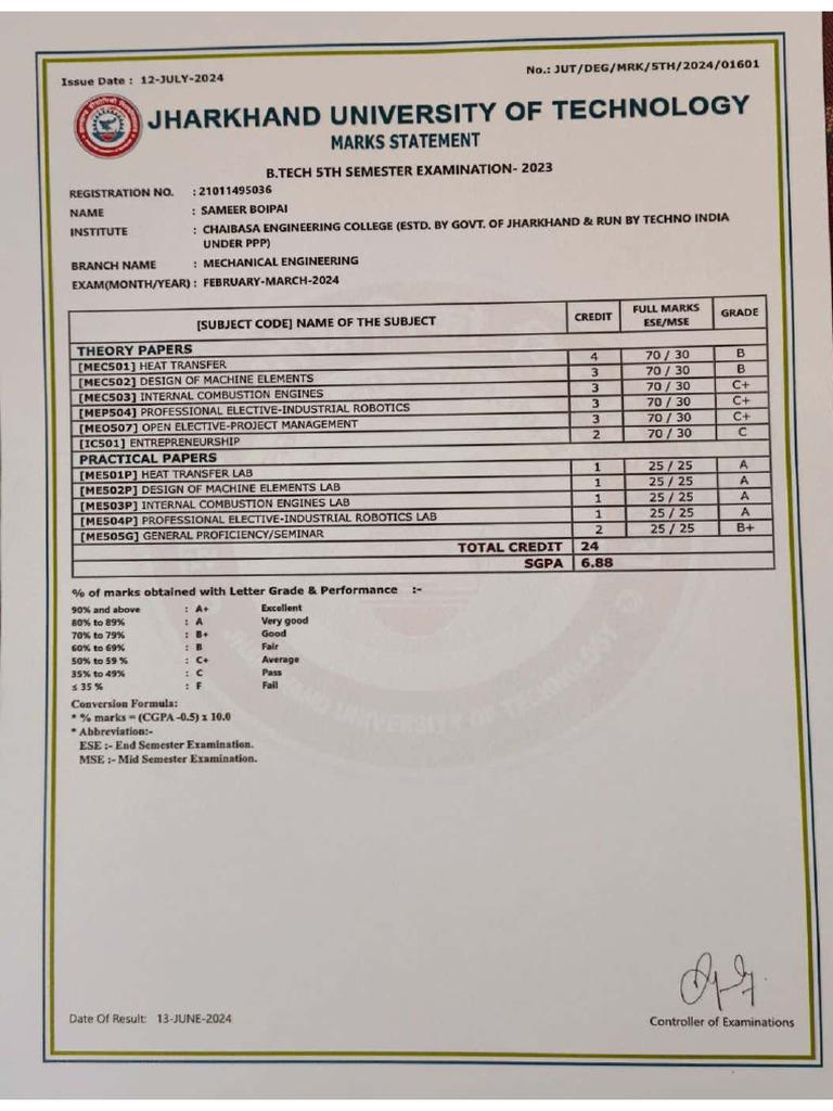 Mark Sheet | PDF