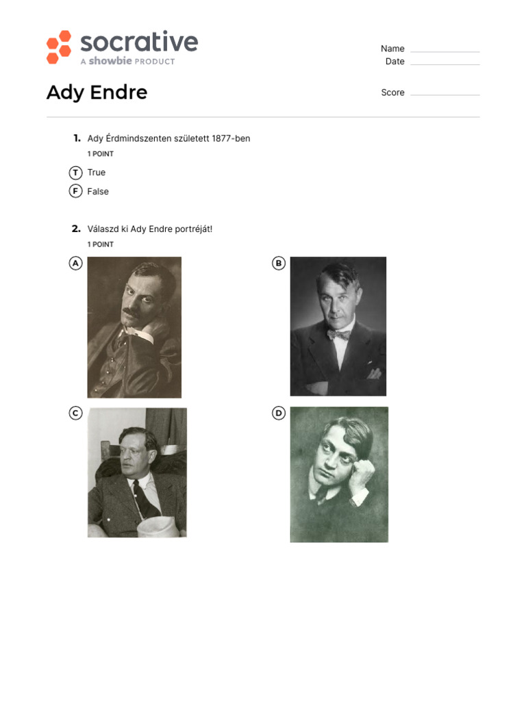 Quiz Ady Endre | PDF