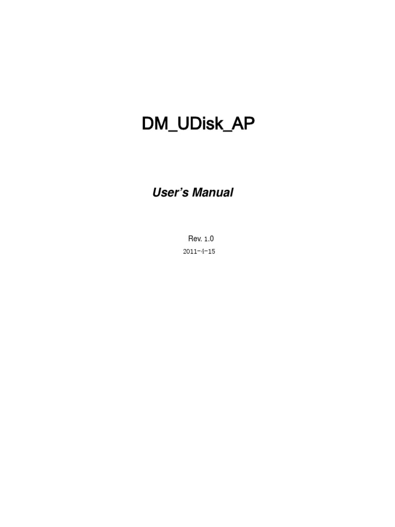 DM UDisk AP User Manual English | PDF | Disk Storage | Computer File
