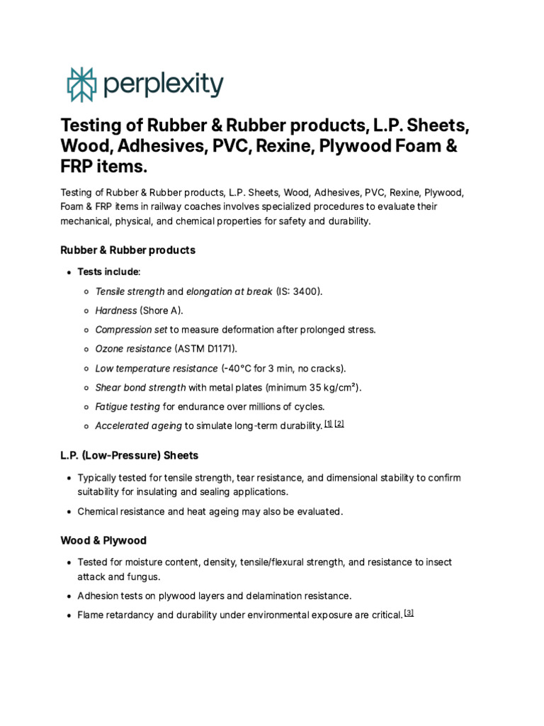Testing of Rubber & Rubber Products, L.P. Shee | PDF | Strength Of ...