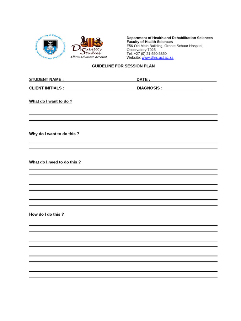 Session Plan Guideline Template | PDF