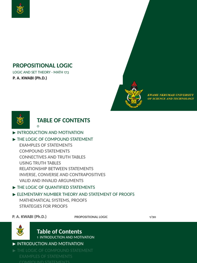 Propositional Logic and Set Theory | PDF | Mathematical Proof | Theorem