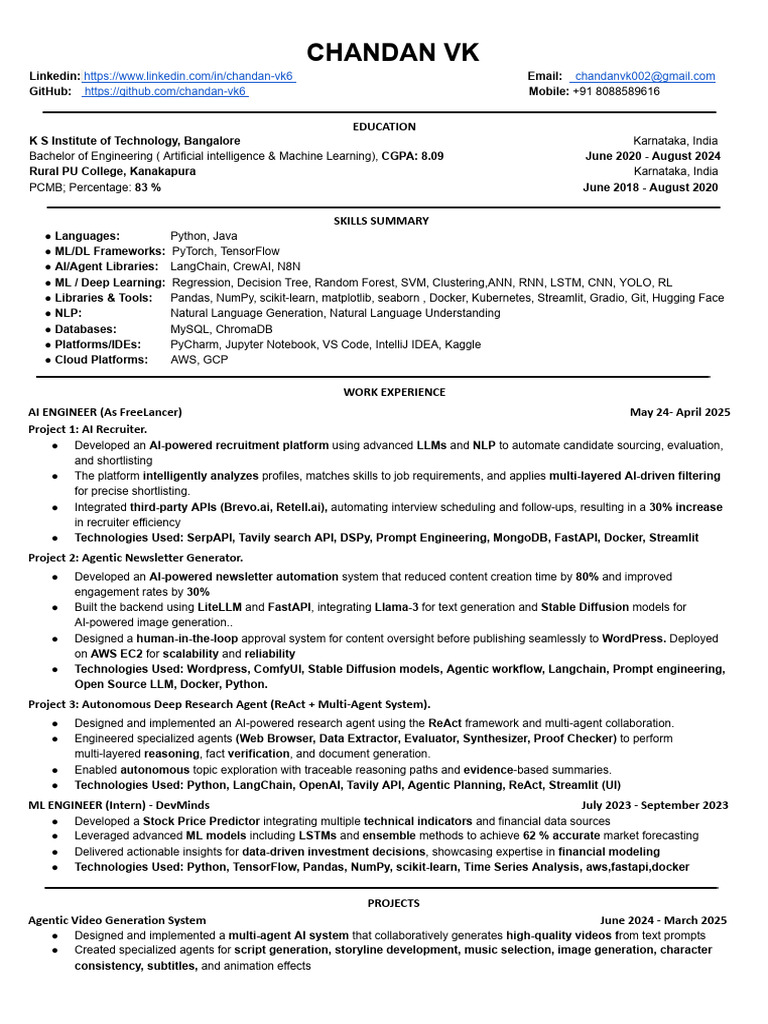 Chandan VK | PDF | Artificial Intelligence | Intelligence (AI) & Semantics