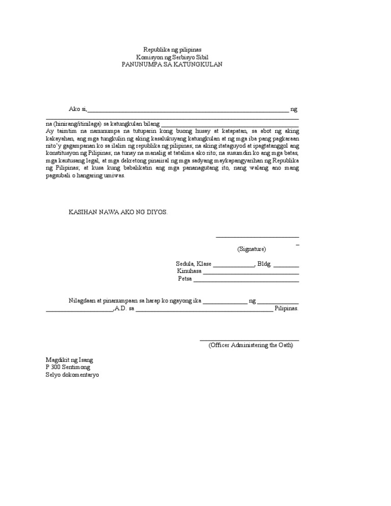 Deped Panunumpa Sa Katungkulan | PDF