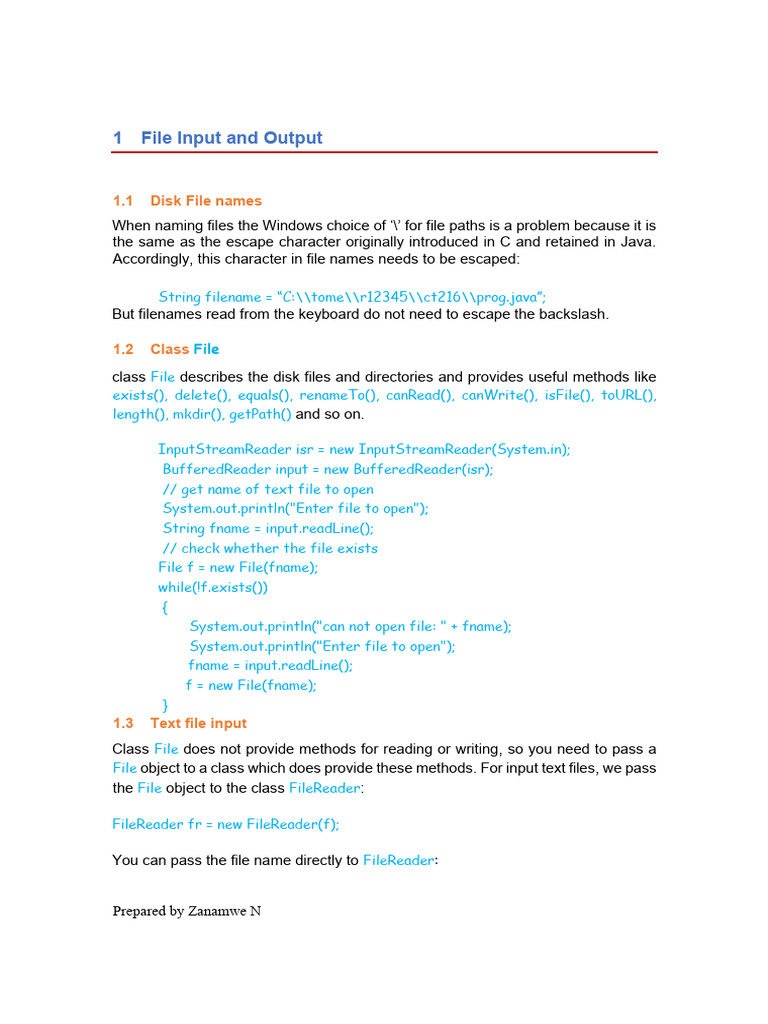File Input and Output | PDF | Computer File | Filename